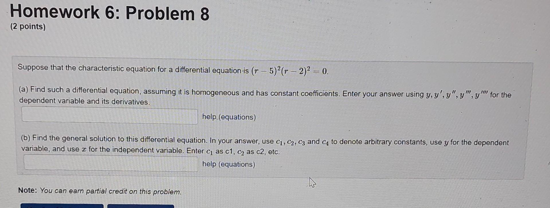 Solved Homework 6: Problem 8 (2 points) Suppose that the | Chegg.com