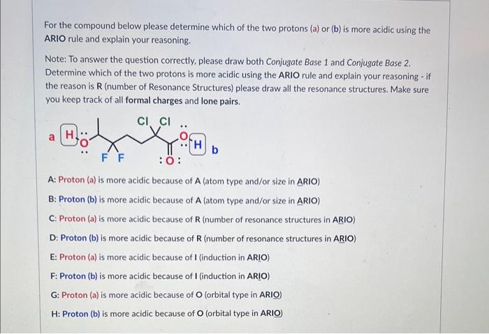 Solved Please identify the MAJOR contributing resonance | Chegg.com