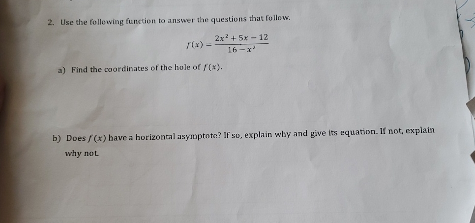 Solved Use the following function to answer the questions | Chegg.com