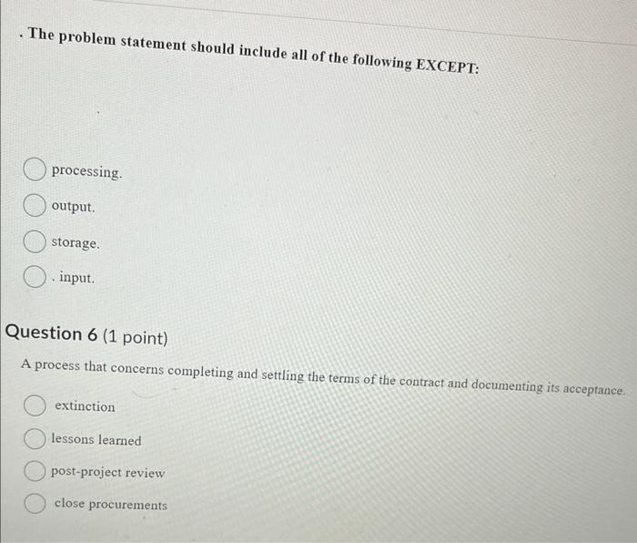 Solved The problem statement should include all of the | Chegg.com