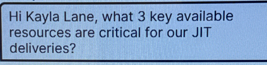 Solved Hi Kayla Lane, what 3 ﻿key available resources are | Chegg.com