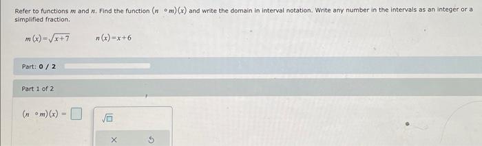 Solved Refer to functions m and n. Find the function | Chegg.com