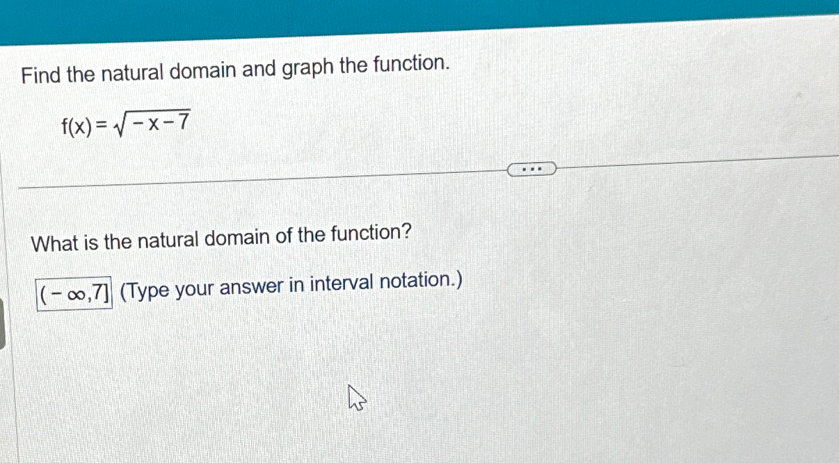 Solved Find the natural domain and graph the | Chegg.com
