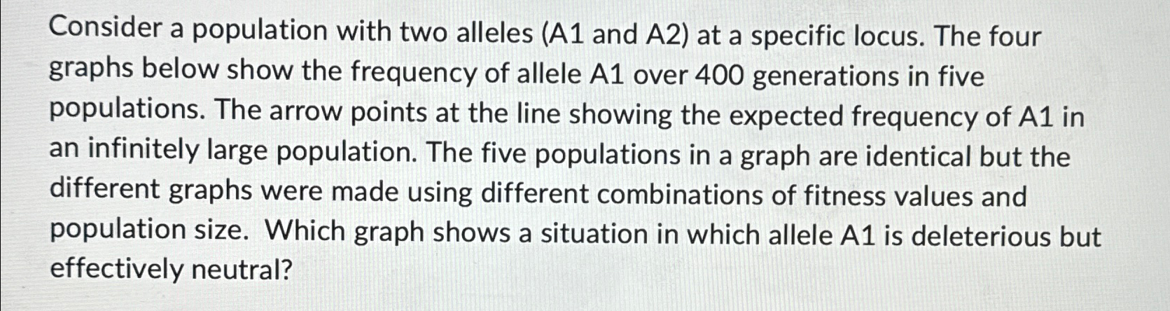 Solved Consider a population with two alleles (A1 ﻿and A2) | Chegg.com