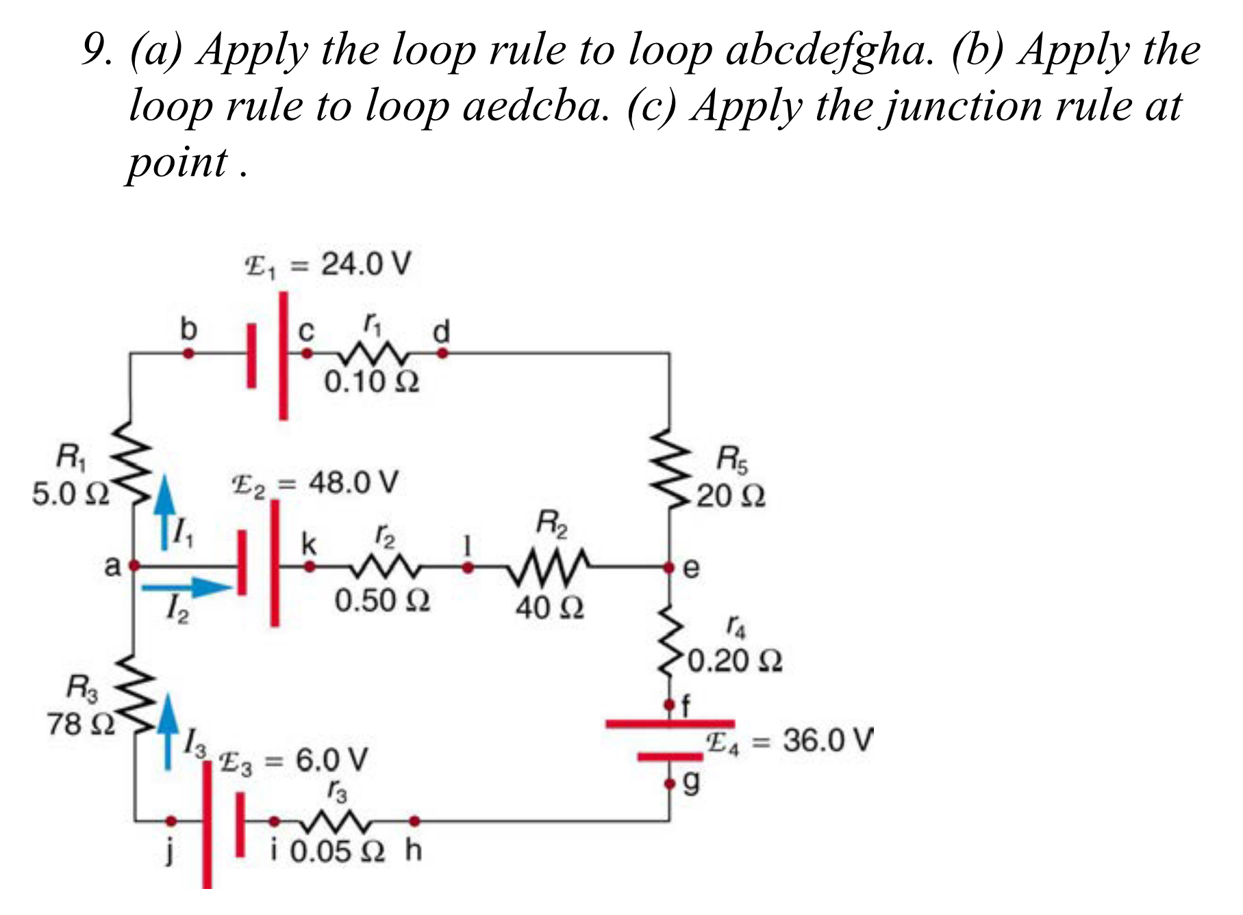 Solved (a) ﻿Apply the loop rule to loop abcdefgha. (b) | Chegg.com