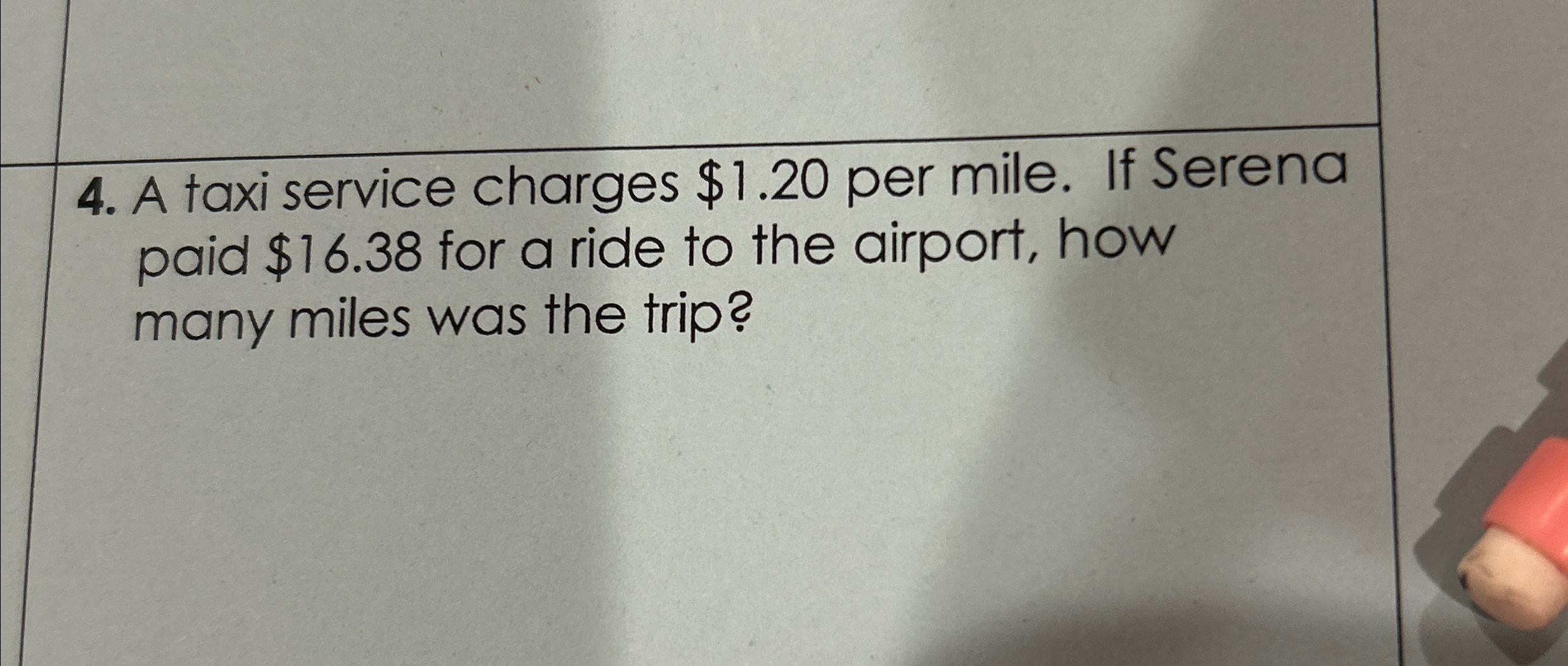 Solved A taxi service charges $1.20 ﻿per mile. If Serena | Chegg.com