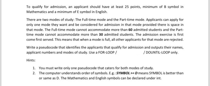 Solved Assist eith the Pseaudo code Assignment - ﻿Usinging | Chegg.com