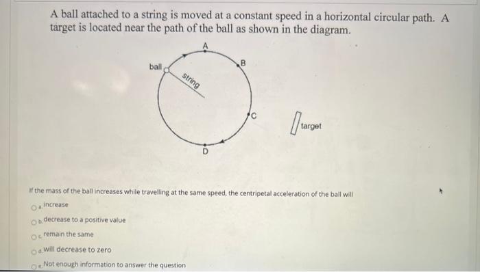 Solved A ball attached to a string is moved at a constant | Chegg.com