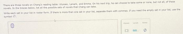 Solved There are three novels on Chang's reading table: | Chegg.com