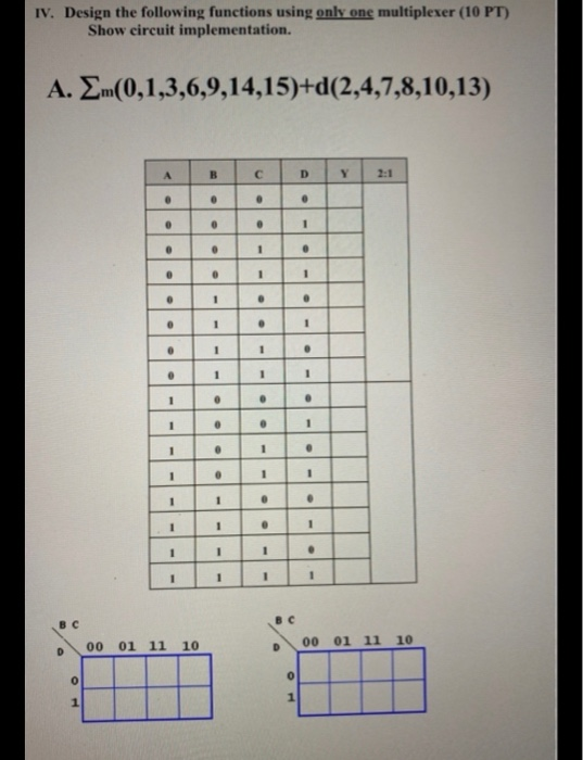 Solved IV. Design the following functions using only one | Chegg.com