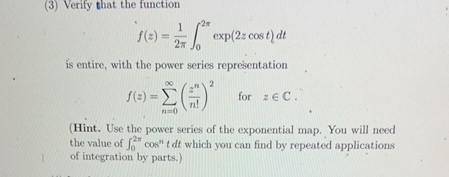 Solved (3) ﻿Verify that the | Chegg.com