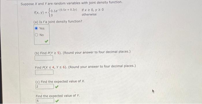 Solved Suppose X and Y are random variables with joint | Chegg.com