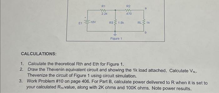Solved CALCULATIONS: 1. Calculate the theoretical Rth and | Chegg.com