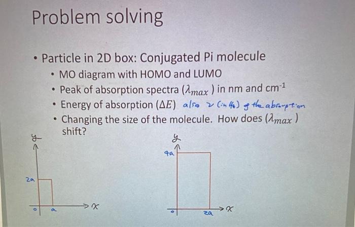Solved For a particle in a 2-Dimensional box (conjugated π | Chegg.com