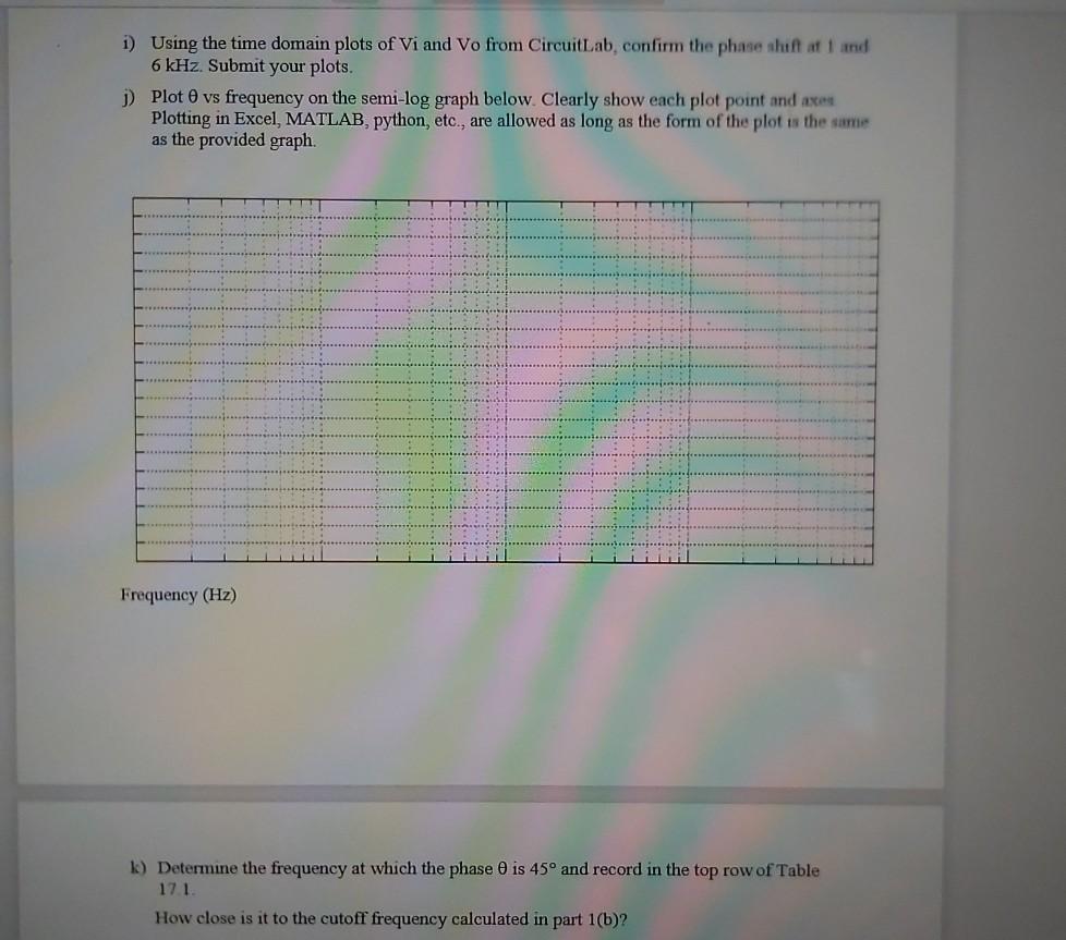 Solved Part 1 High Pass R C Filter A Using Circuitlab