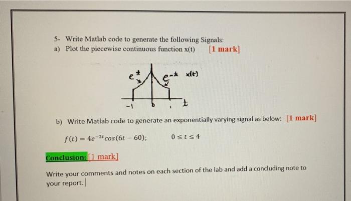Solved Post Lab: Lab Assignment (6 marks For the following | Chegg.com
