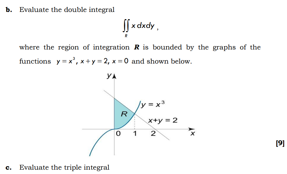 Solved b. ﻿Evaluate the double integral∬Rxdxdywhere the | Chegg.com
