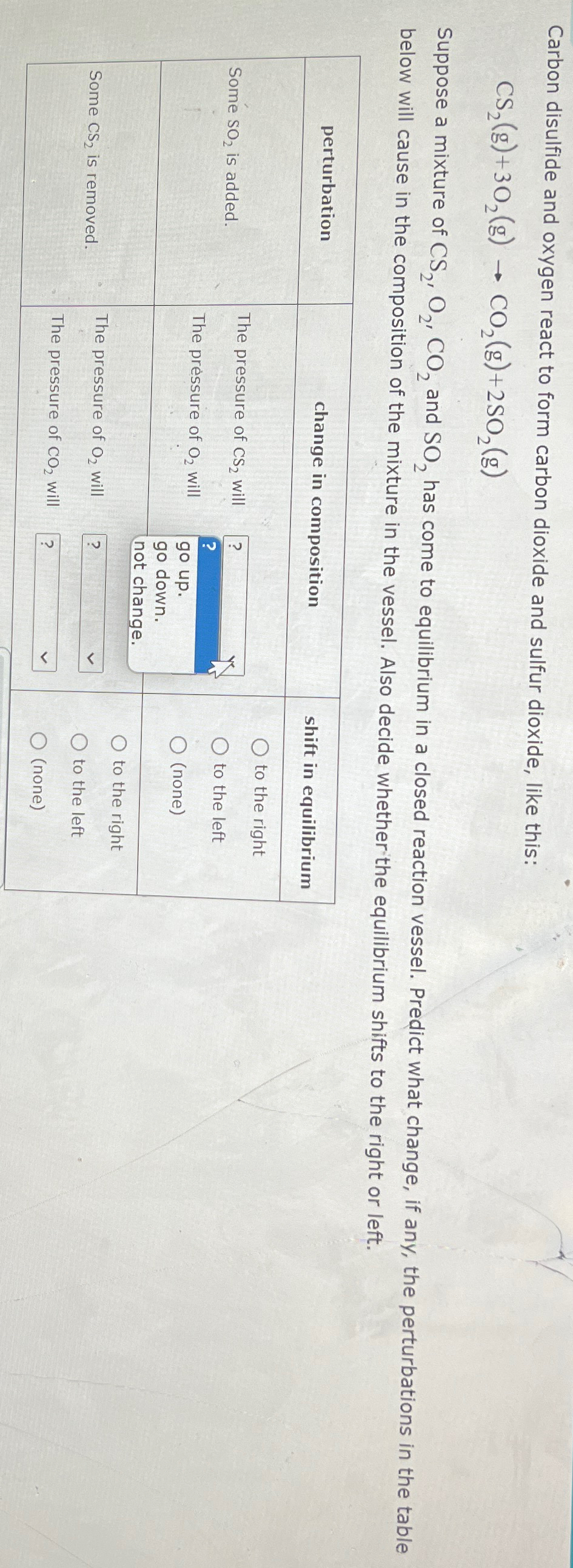 Solved Carbon disulfide and oxygen react to form carbon | Chegg.com