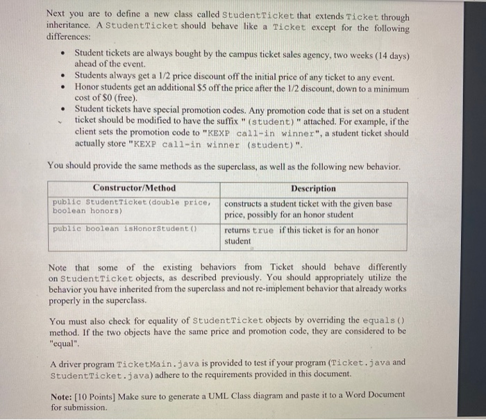 Solved Design a Ticket class that represents a ticket to | Chegg.com