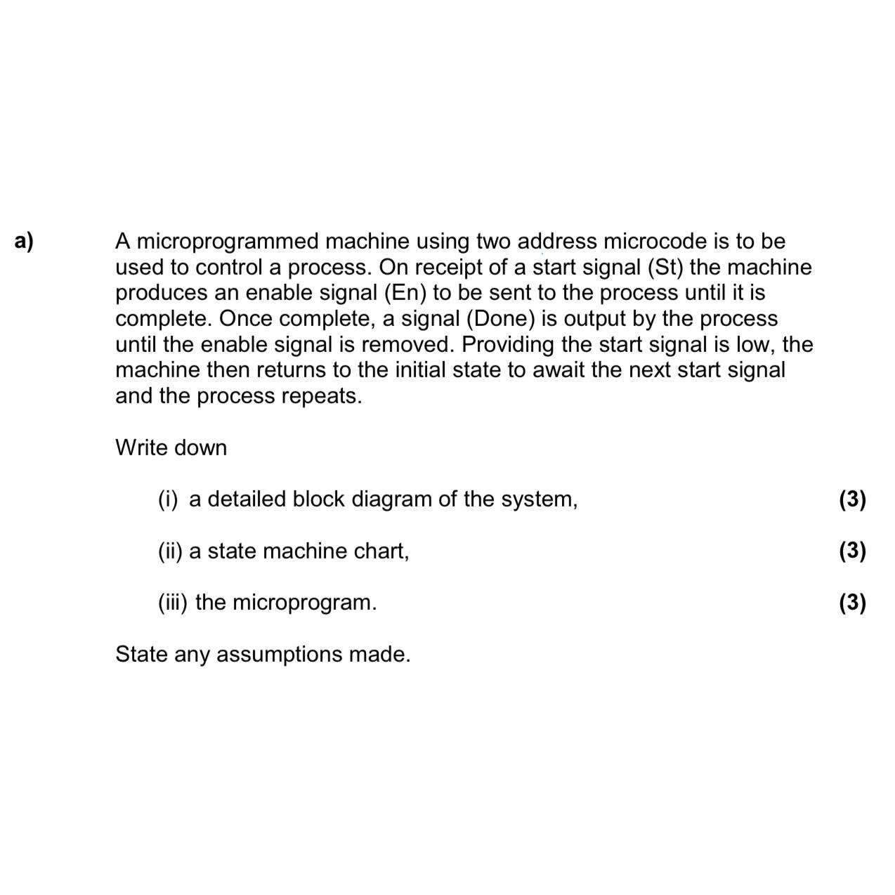 Solved a) ﻿A microprogrammed machine using two address | Chegg.com