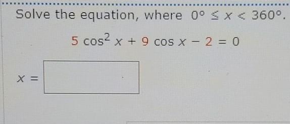 Solved Solve the equation, where 0° | Chegg.com