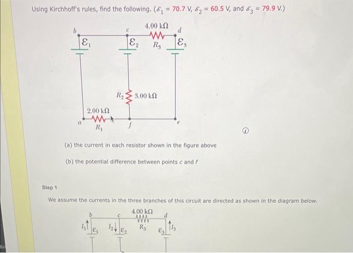 Solved We apply Kirchhoff's loop rule, going clockwise | Chegg.com