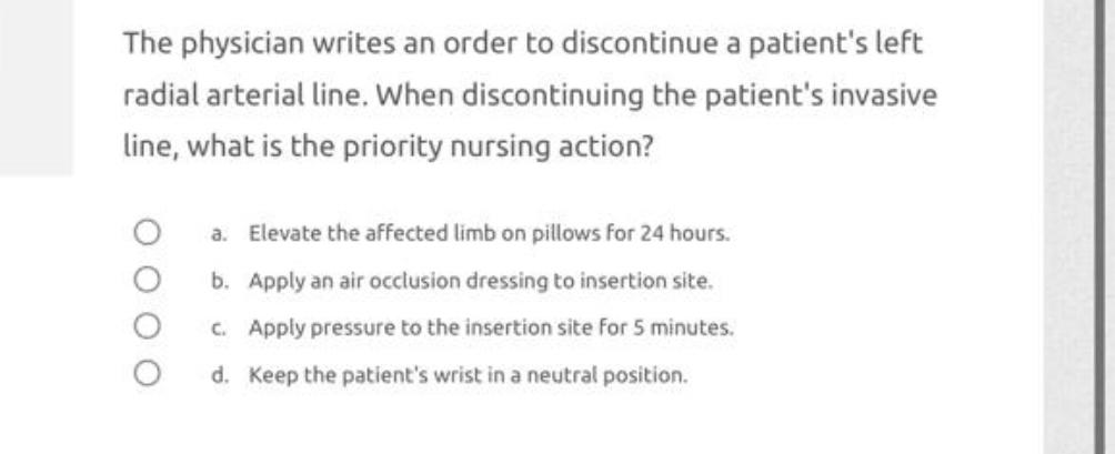 Solved The physician writes an order to discontinue a | Chegg.com