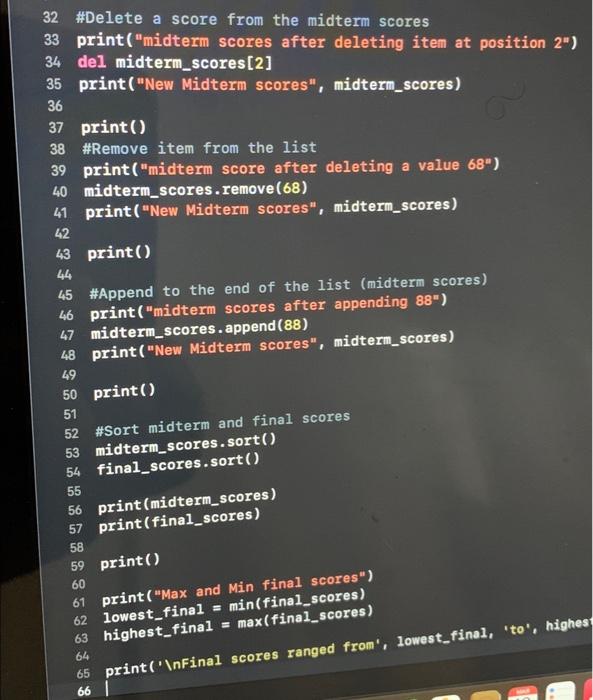 Solved 1 #Program to calculate statistics from student test | Chegg.com