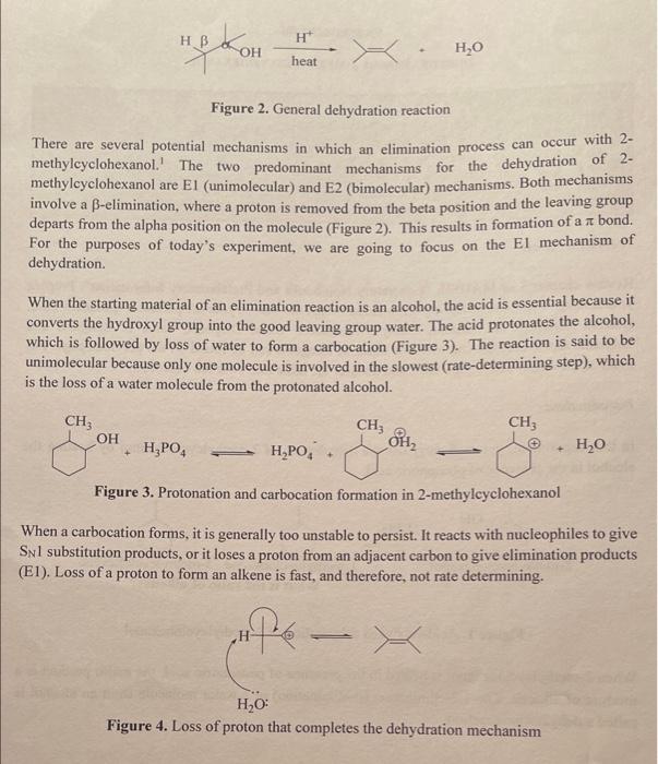 Solved Prelab: Dehydration of 2-methylcyclohexanol Reaction | Chegg.com