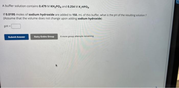 Solved A buffer solution contains 0.479MKH2PO4 and | Chegg.com