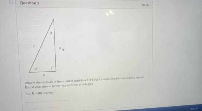 Solved What is the measure of the smallest angle in a 3.4⋅5 | Chegg.com