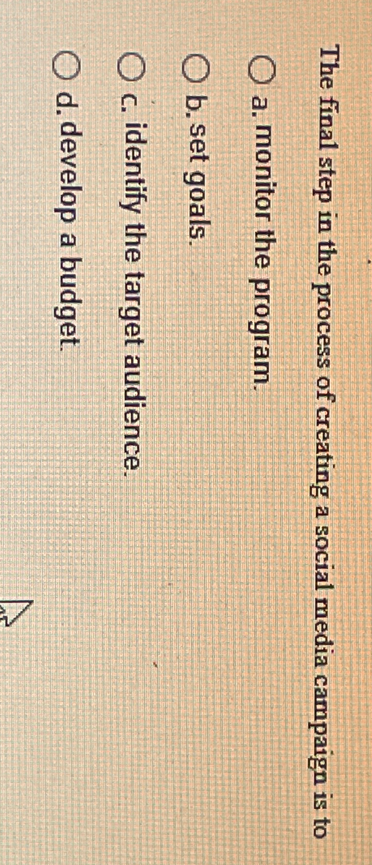 Solved The final step in the process of creating a social | Chegg.com