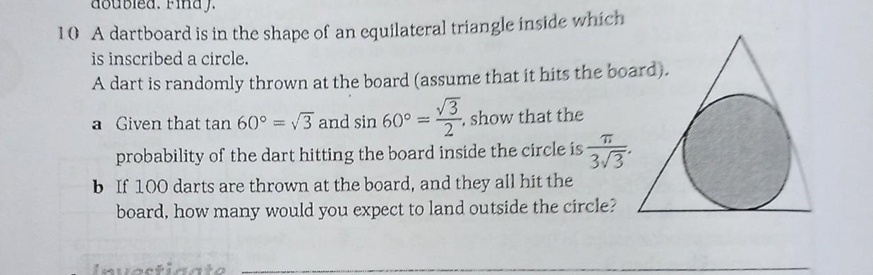 Solved dou ed. Find 10 A dartboard is in the shape of an | Chegg.com