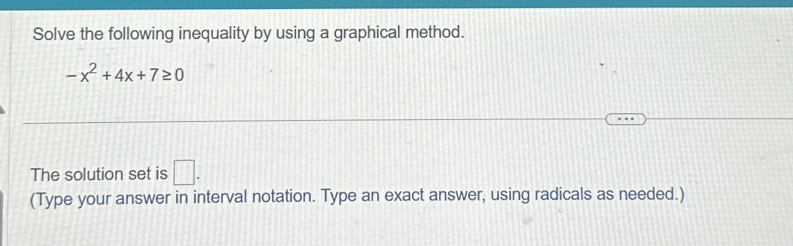 Solved Solve the following inequality by using a graphical | Chegg.com