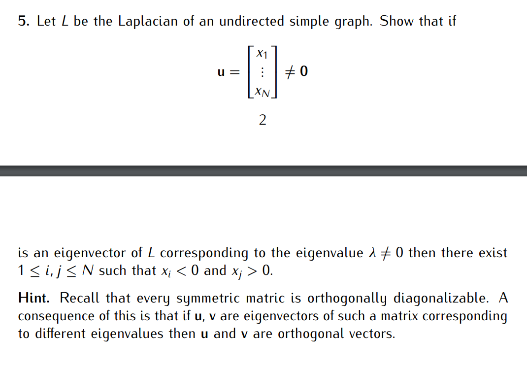 Solved Let L ﻿be the Laplacian of an undirected simple | Chegg.com