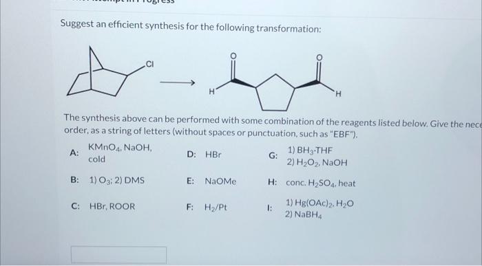 Solved Suggest an efficient synthesis for the following | Chegg.com