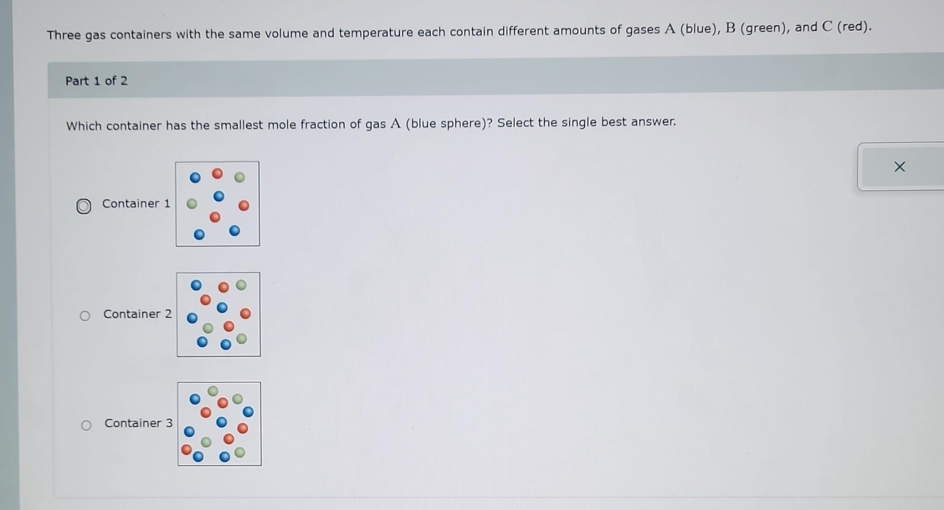 Solved Three gas containers with the same volume and | Chegg.com