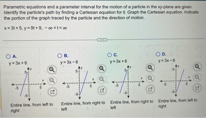Solved Parametric Equations And A Parameter Interval For The