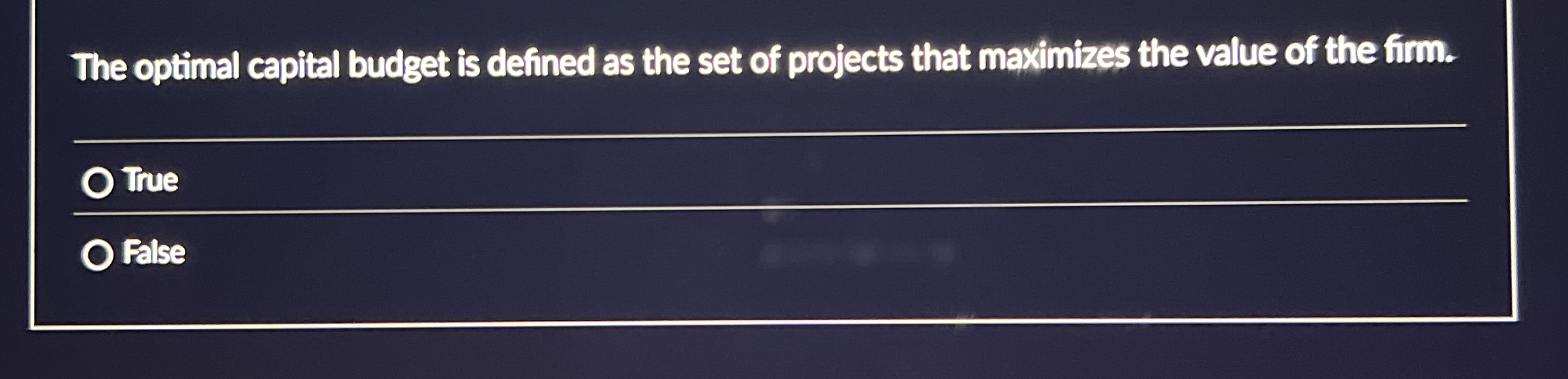 Solved The optimal capital budget is defined as the set of | Chegg.com