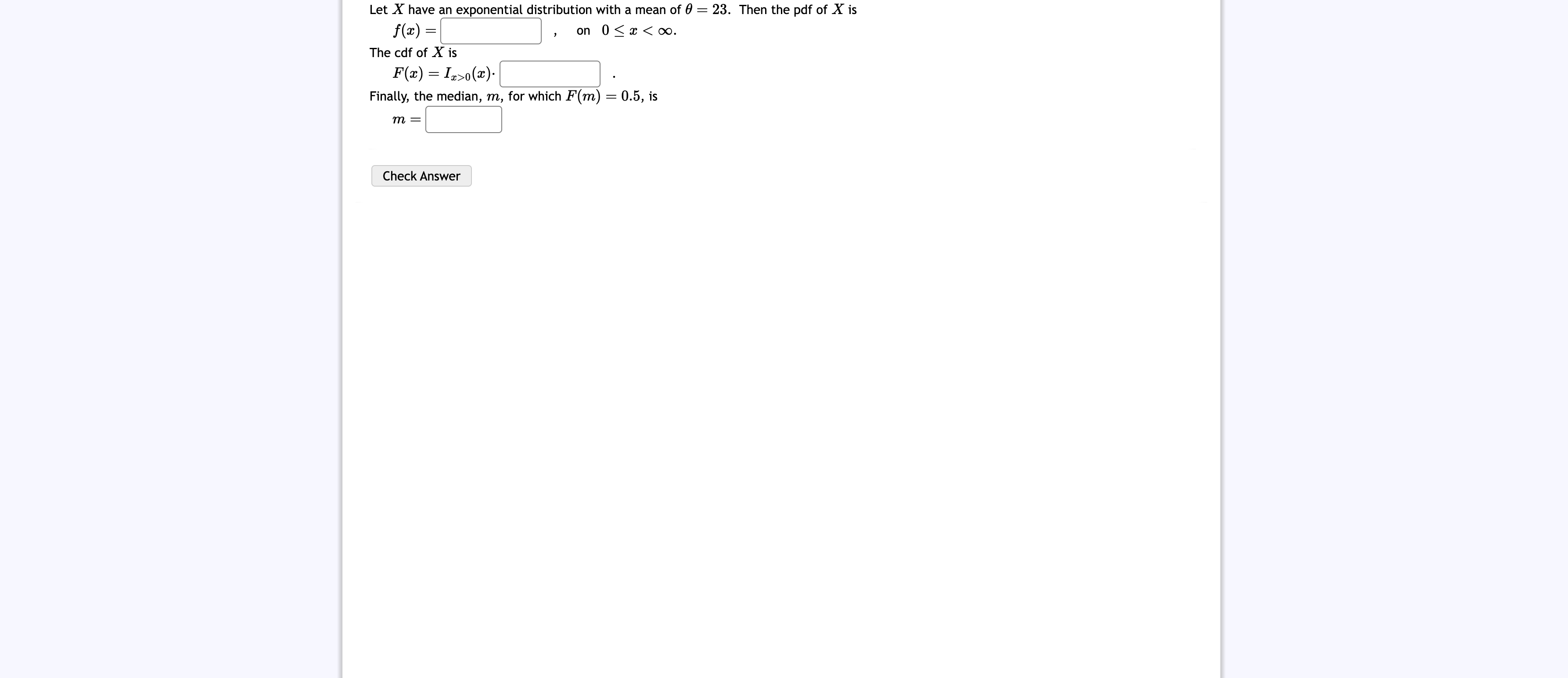 Solved Let x ﻿have an exponential distribution with a mean | Chegg.com