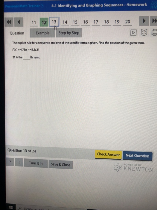 Solved Personal Math Trainer 4.1 Identifying and Graphing | Chegg.com