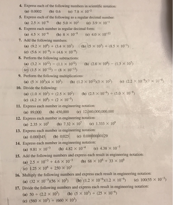 Solved 4 Express Each Of The Following Numbers In