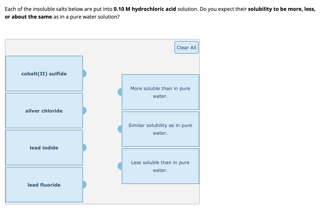 Solved Each of the insoluble salts below are put into | Chegg.com