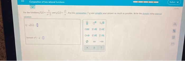 Solved Composition of two rational functions For the | Chegg.com