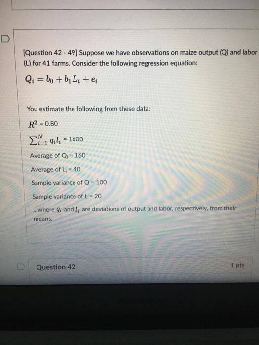 Solved Question 40 1 pts A non-representative sample Never | Chegg.com
