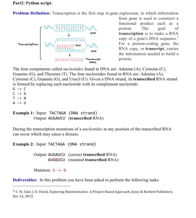 Solved Problem Definition: Transcription is the first step | Chegg.com