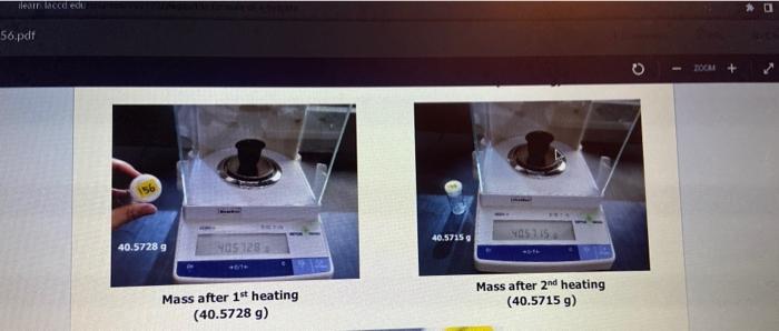 Solved Part 1: Determining the Water of Hydration Data \& | Chegg.com