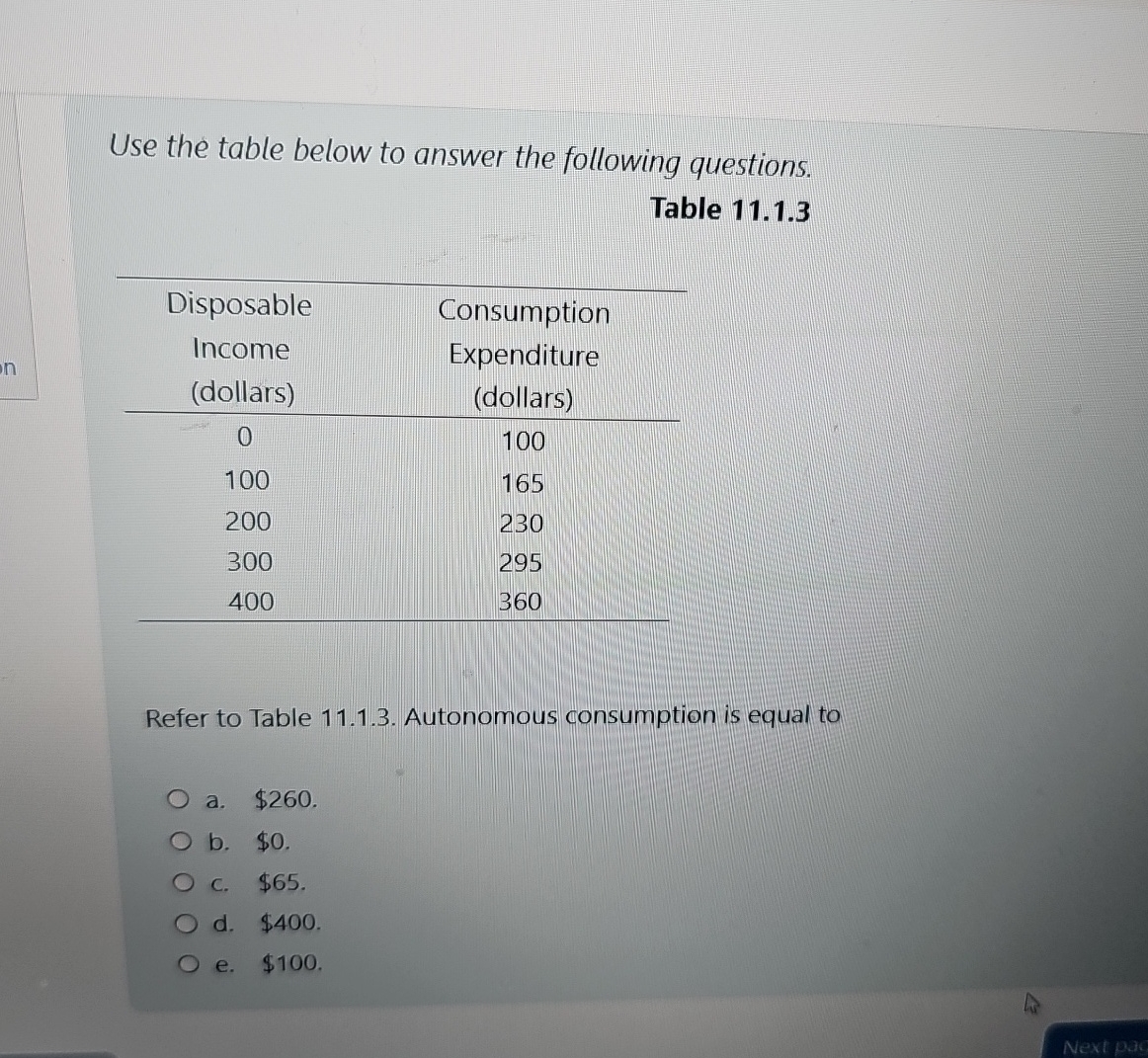 Solved Use the table below to answer the following | Chegg.com