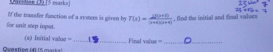 Solved If the transfer function of a system is given by | Chegg.com