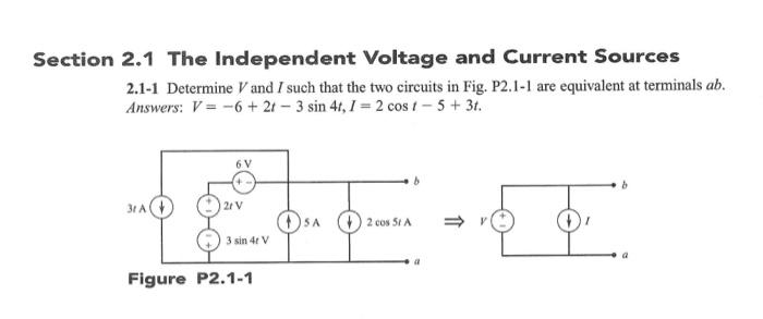 Solved tion 2.1 The Independent Voltage and Current Sources | Chegg.com